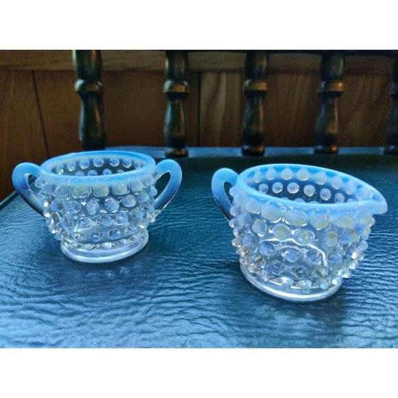 Fenton | Kitchen | Vintage Fenton Hobnail Opalescent Glass Moonstone ...